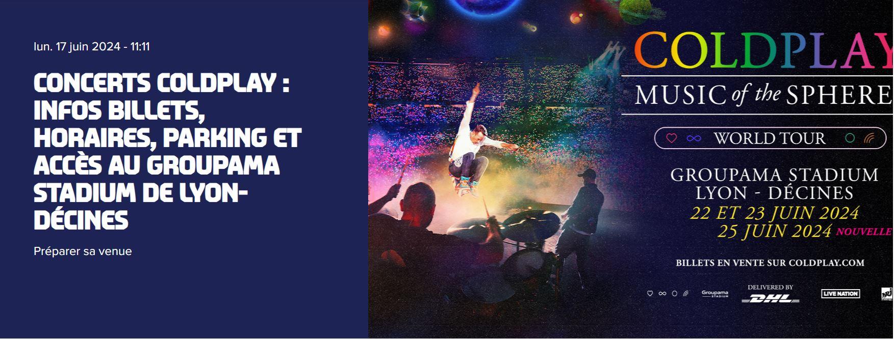 Ticket Coldplay Lyon 2024